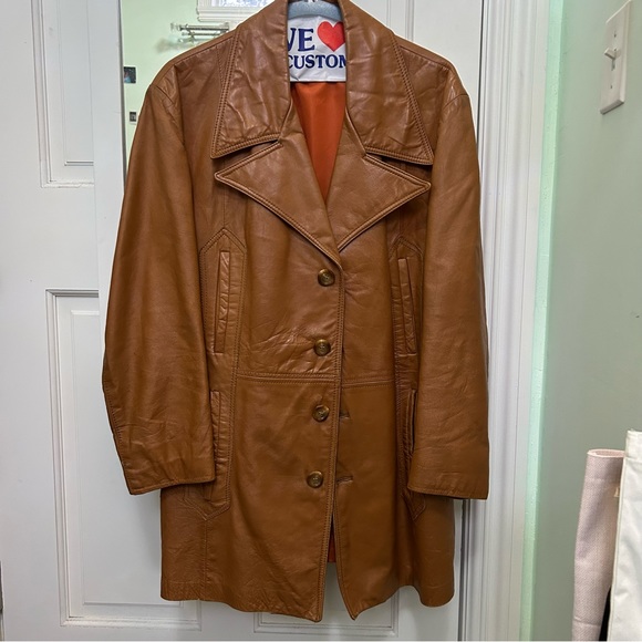 American Vintage | Jackets & Coats | Burnt Orange Vintage Leather ...